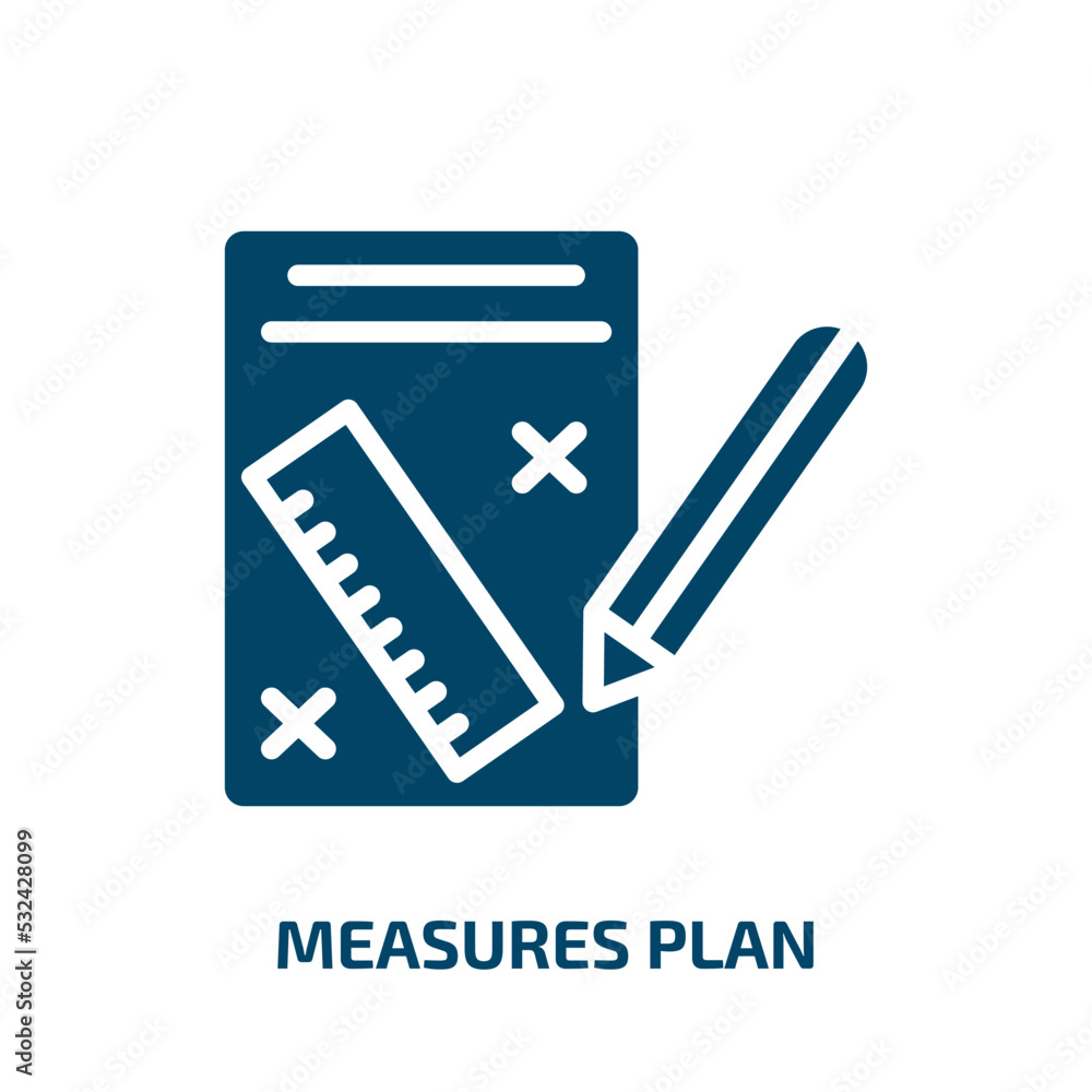 measures plan icon from construction collection. Filled measures plan ...