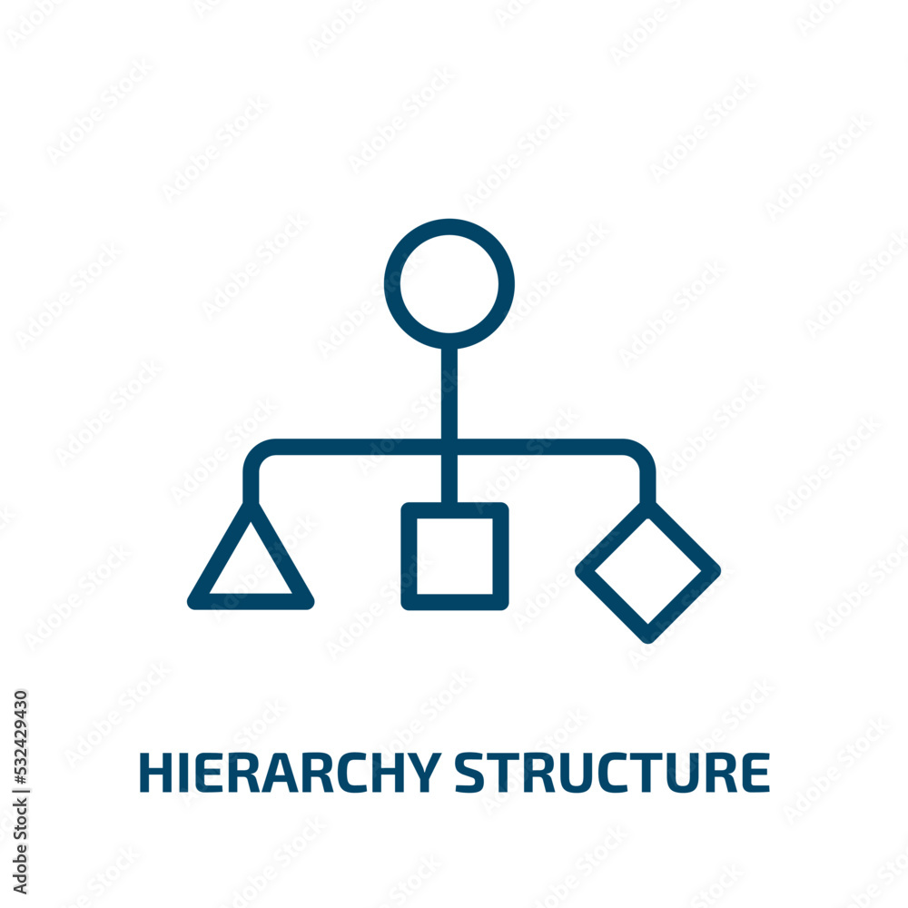 hierarchy structure icon from business collection. Filled hierarchy structure, connection ...