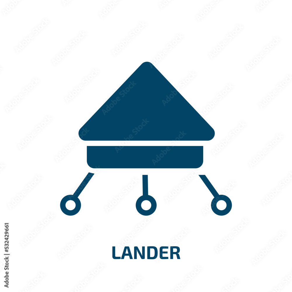 lander icon from astronomy collection. Filled lander, rocket, space ...
