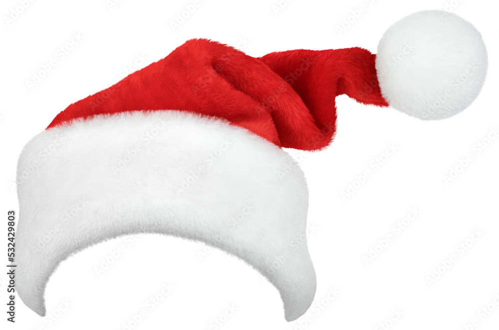 Santa Claus hat or Christmas red cap isolated on white background Stock ...