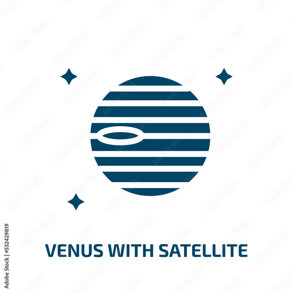 venus with satellite icon from astronomy collection. Filled venus with ...