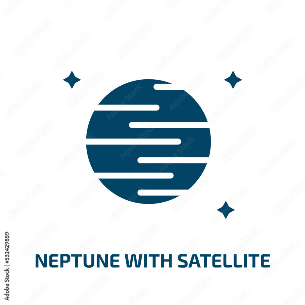 neptune with satellite icon from astronomy collection. Filled neptune ...