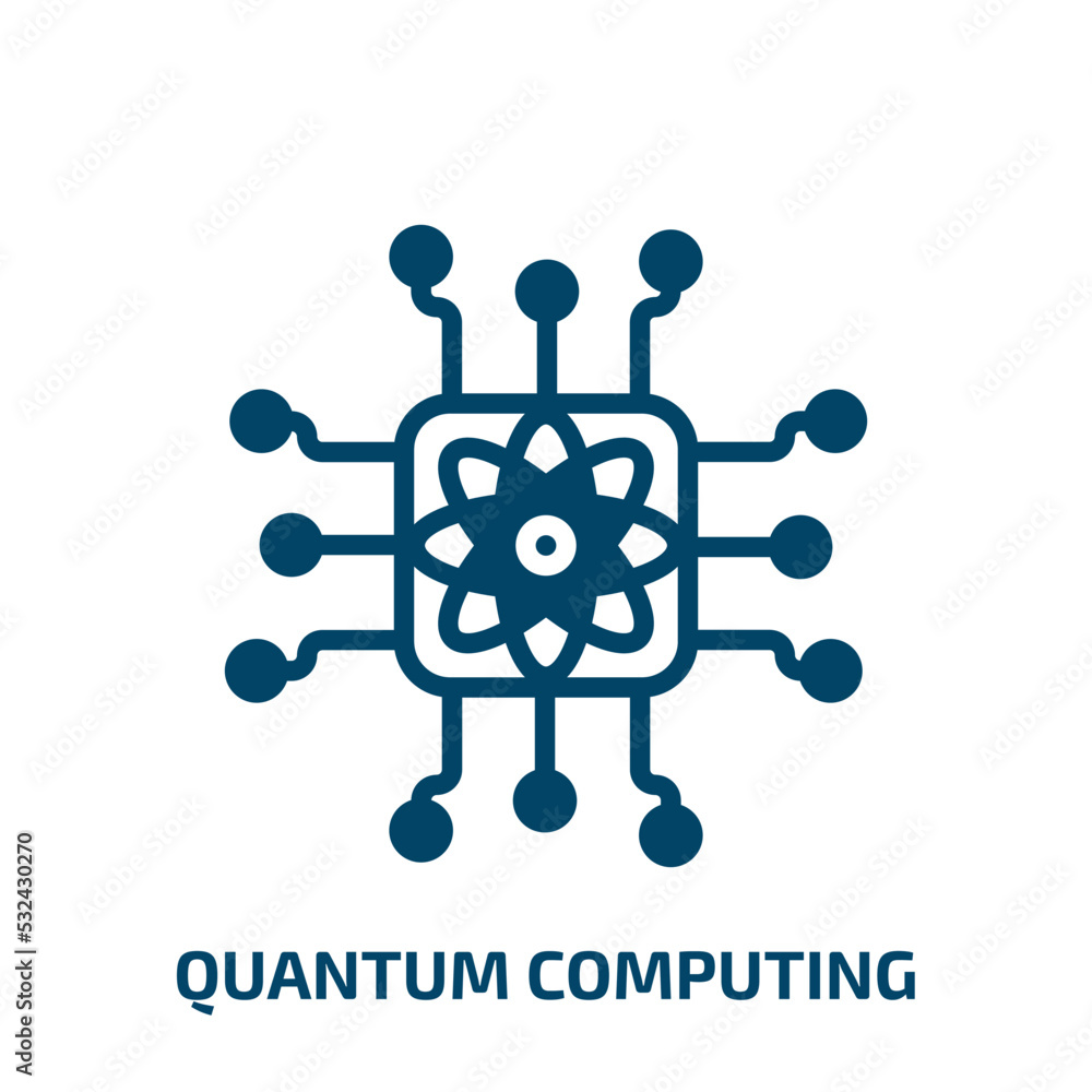 quantum computing icon from artificial intellegence and future ...