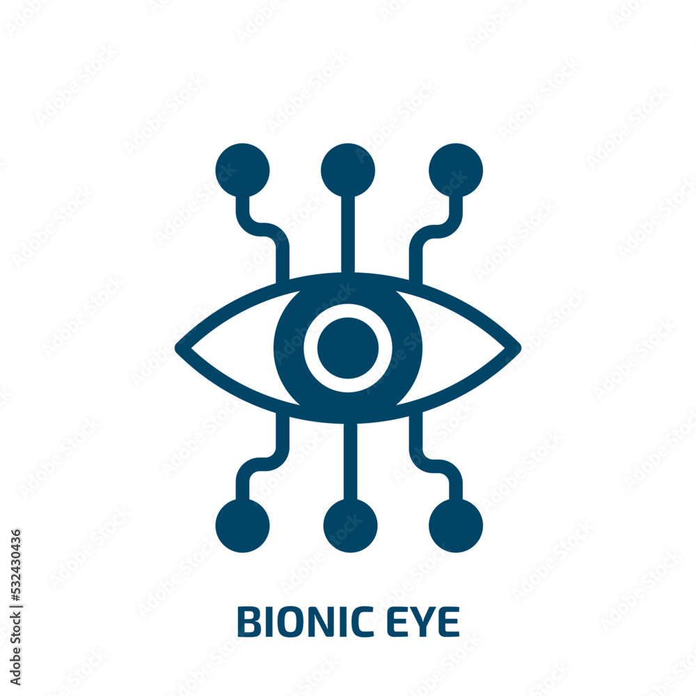 bionic eye icon from artificial intellegence and future technology collection. Filled bionic eye ...