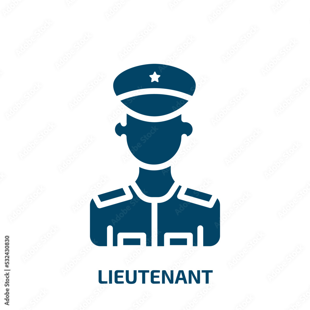 lieutenant icon from army and war collection. Filled lieutenant ...