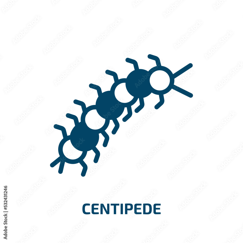 centipede icon from animals collection. Filled centipede, caterpillar ...