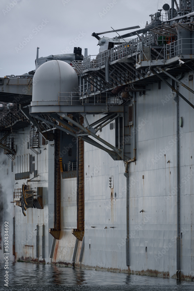 WARSHIP - American amphibious assault ship on a visit to the port Stock ...