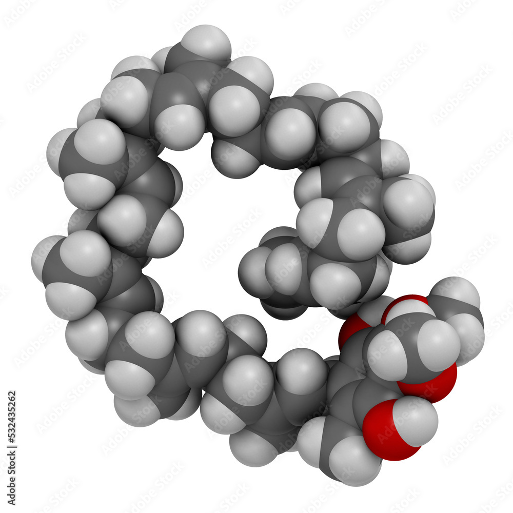 Ubiquinol molecule. Reduced form of coenzyme Q10, 3D rendering. Stock ...
