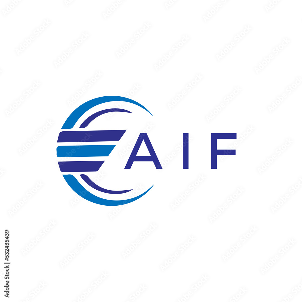 AIF letter logo. AIF blue image on white background. AIF vector logo ...