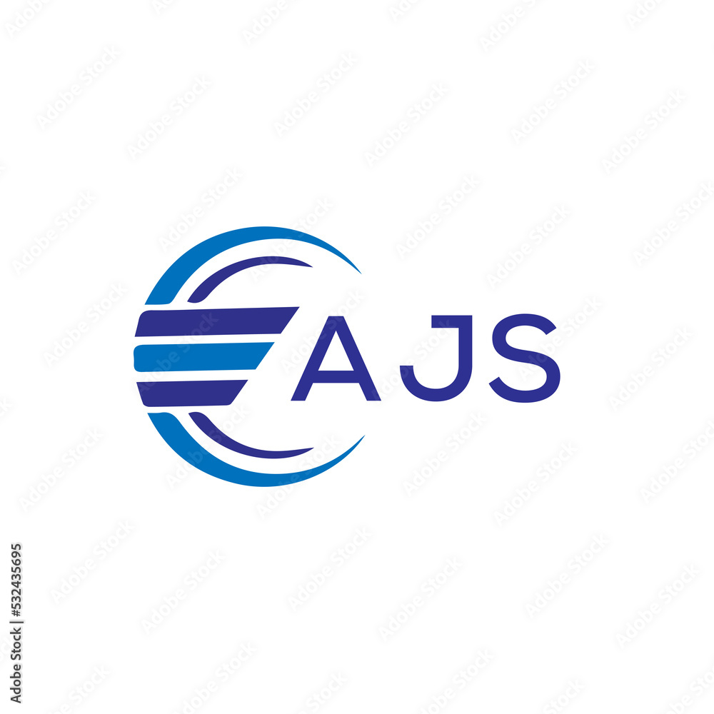 AJS letter logo. AJS blue image on white background. AJS vector logo ...