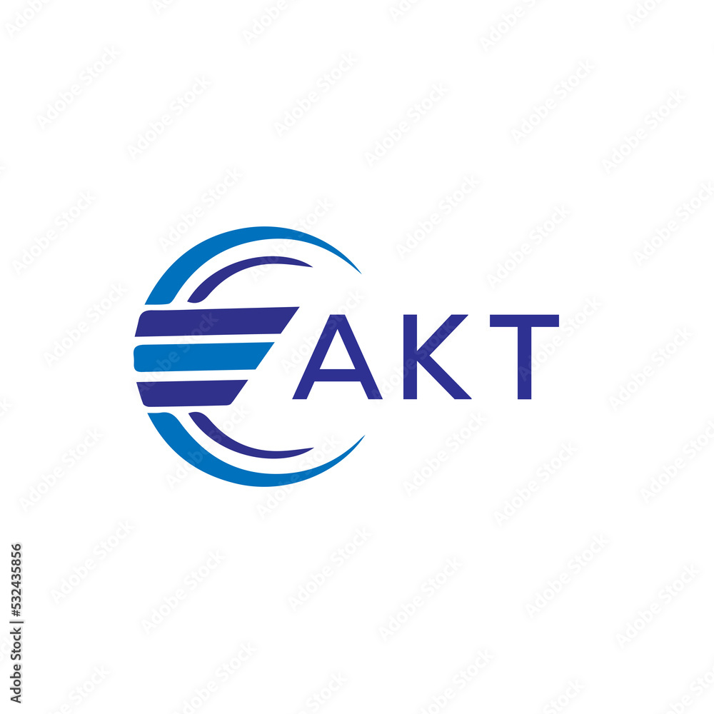AKT letter logo. AKT blue image on white background. AKT vector logo ...