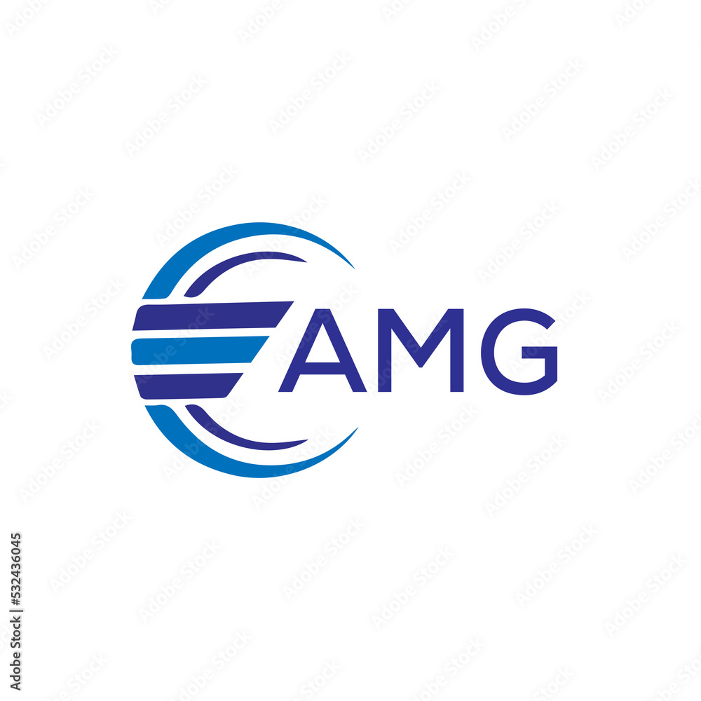 AMG letter logo. AMG blue image on white background. AMG vector logo ...