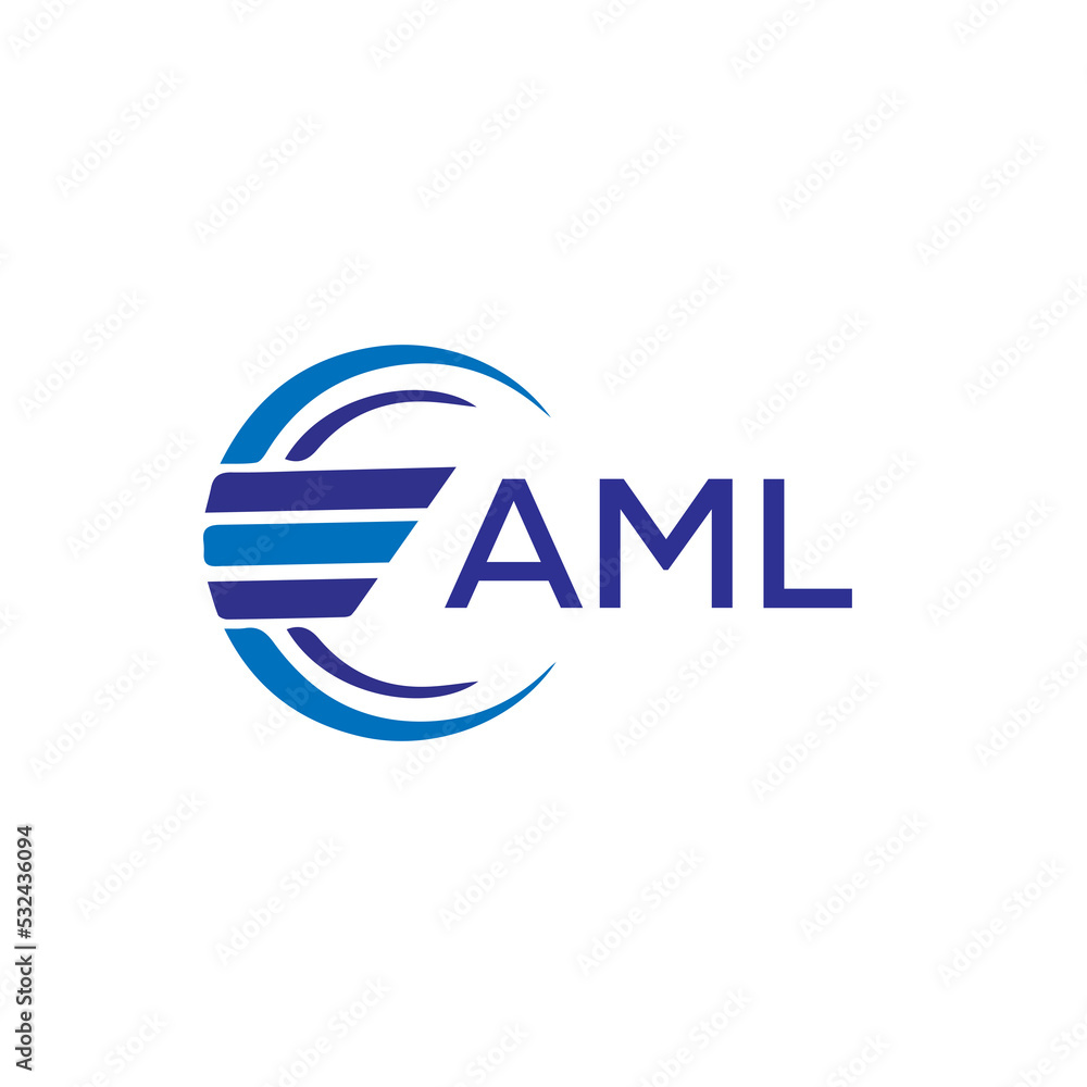 AML letter logo. AML blue image on white background. AML vector logo ...
