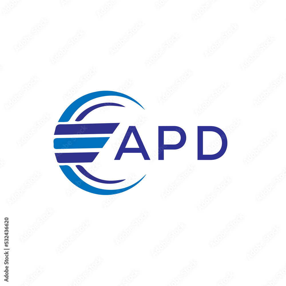 APD letter logo. APD blue image on white background. APD vector logo ...