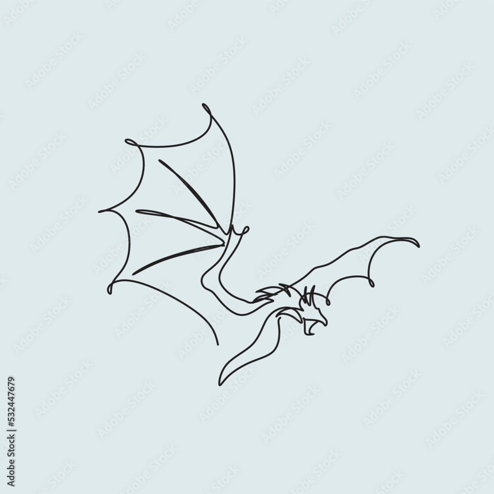 Vetor de Dragon body line drawing symol. Digital line art. Design for ...