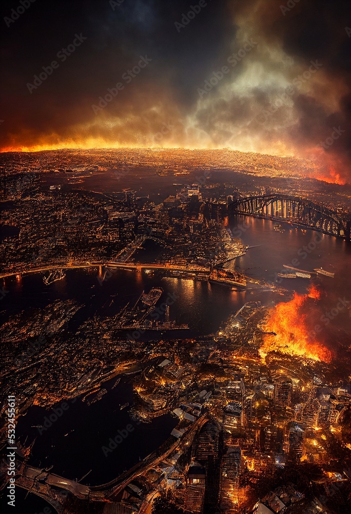 End of the world, fire in the streets, lava in cities, doomsday ...