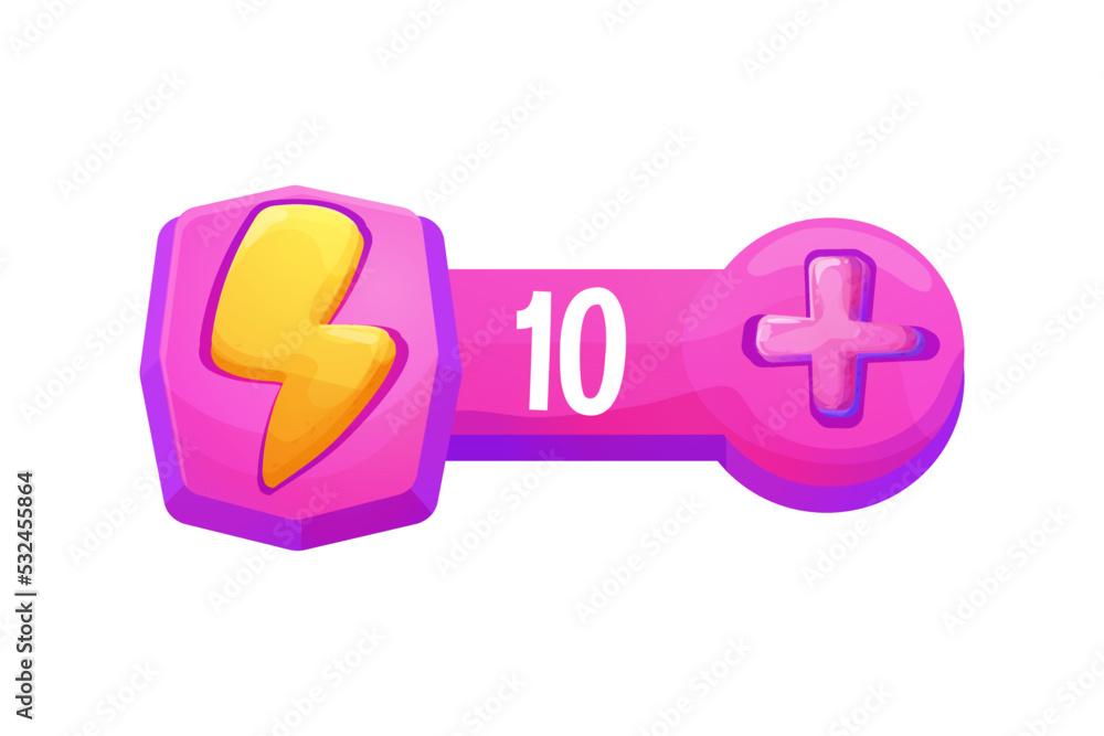 Jelly Fantasy Interface Template Game Menu Life With Heart Shape Button In Cartoon Style