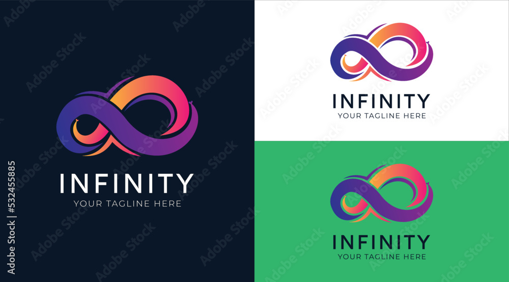 Abstract bright gradient infinity vector logotype, Abstract infinity ...