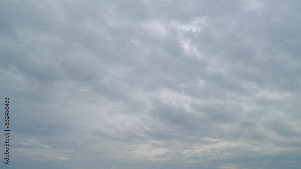 Dramatic gloomy clouds in sky. Amazing gloomy rain clouds. Time lapse ...