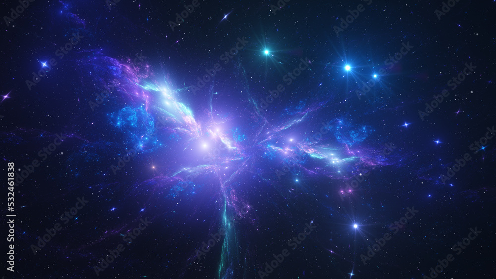 Beautiful Star Cluster And Nebula In Space Stock Photo | Adobe Stock