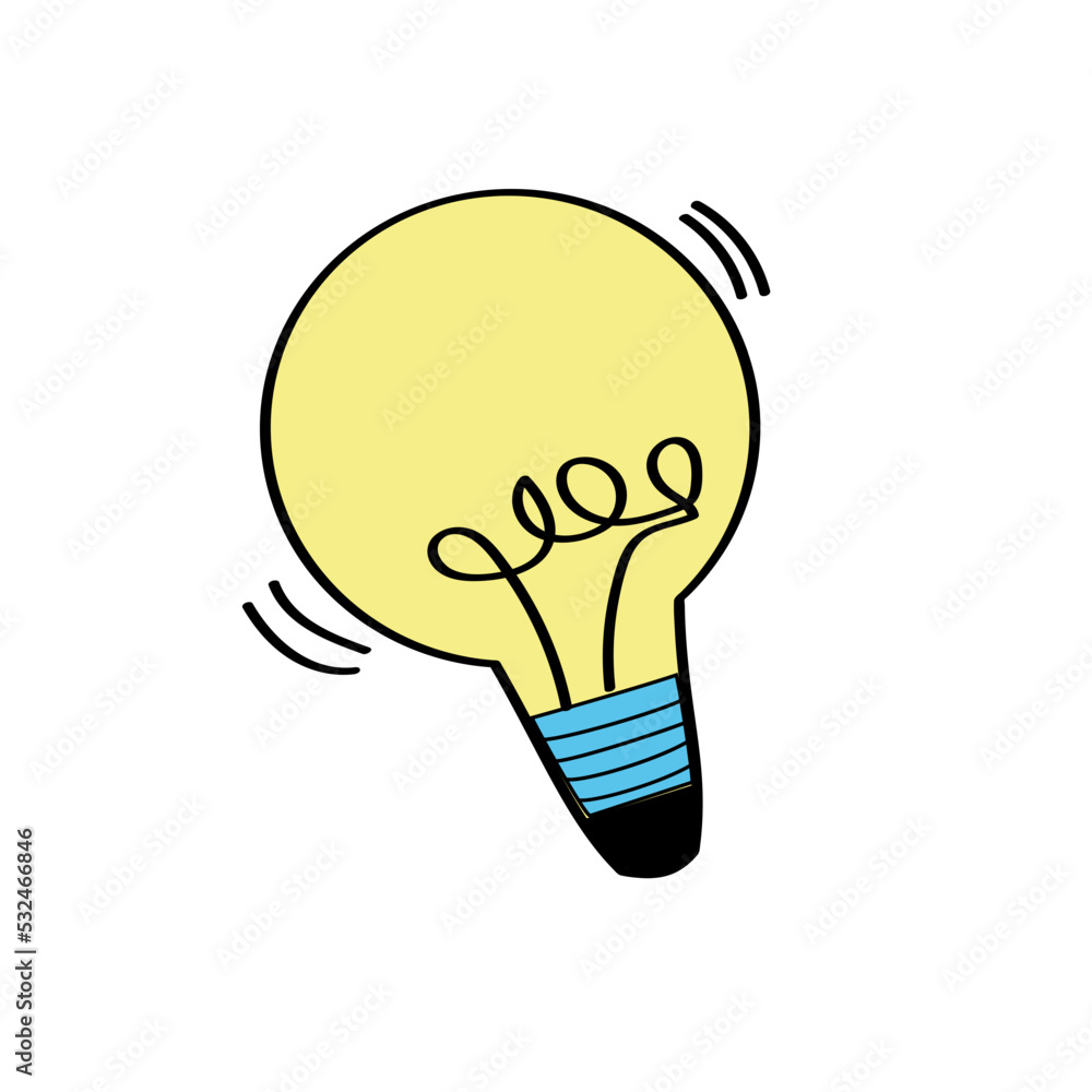 iluminar, luz, lampara, bombita, ícono, objeto. Vector, plantilla ...