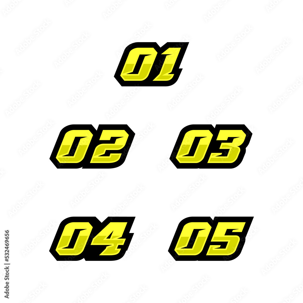 Racing Number Logo Design Vector Stock Vector | Adobe Stock