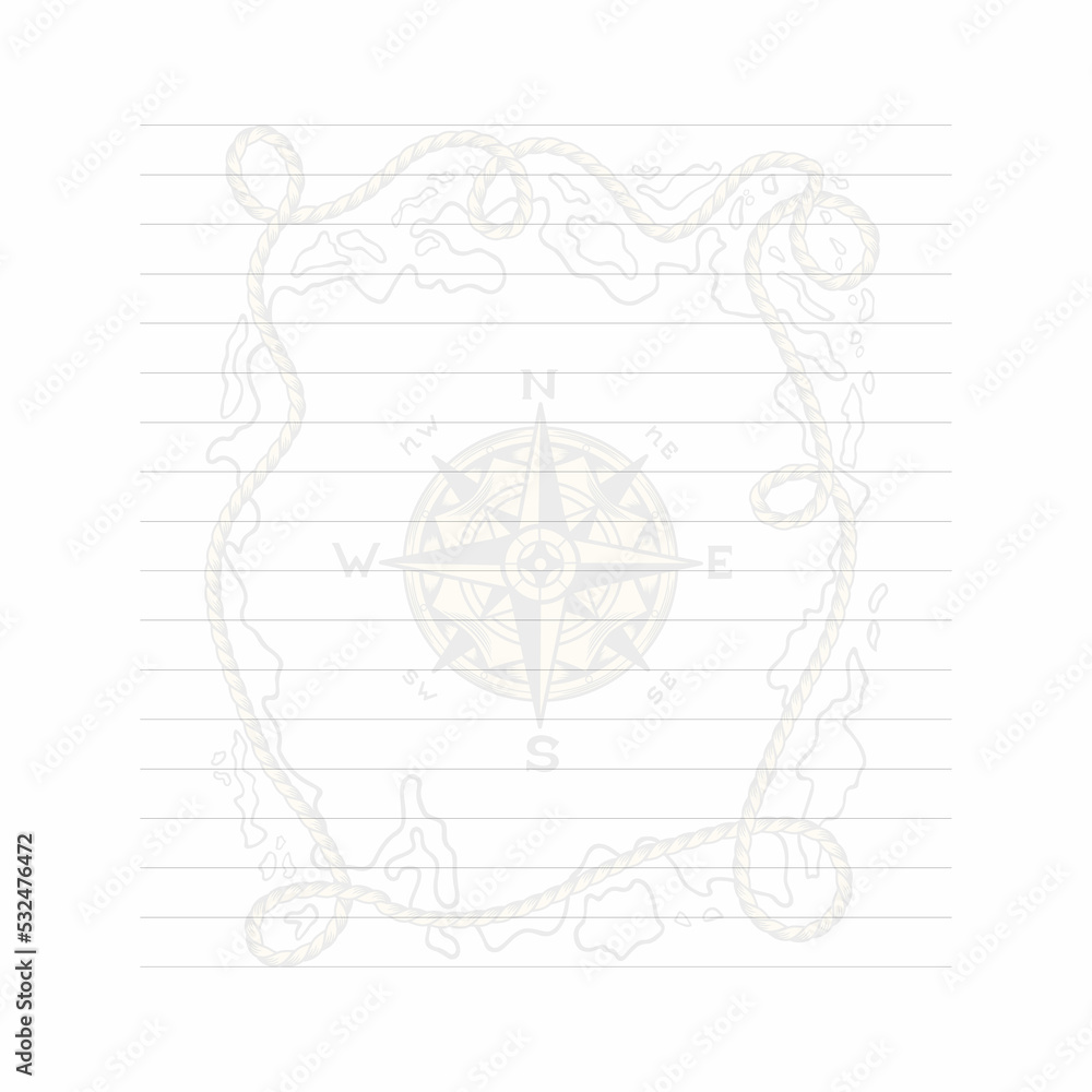 Illustration of a paper cover of a writing pad with lines and a faint ...