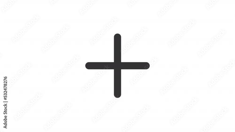 Animated plus linear ui icon. Add file. Paste information. Seamless ...
