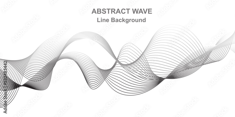 Abstract wavy gray stream element for design on a white background. You ...