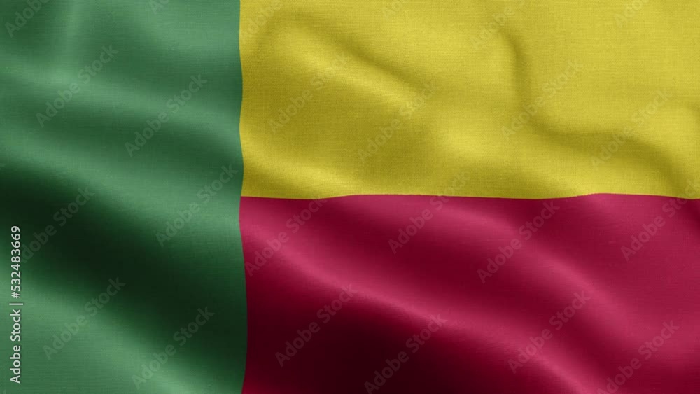 Flag Of Benin - Benin Flag High Detail - National flag Benin wave ...