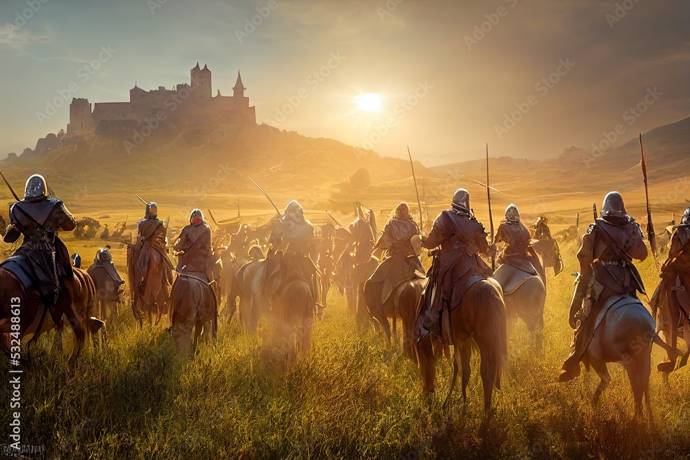 Medieval castle attack ilustração do Stock | Adobe Stock