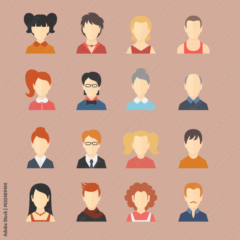 Decorative social media business blog users profile avatar trendy ...