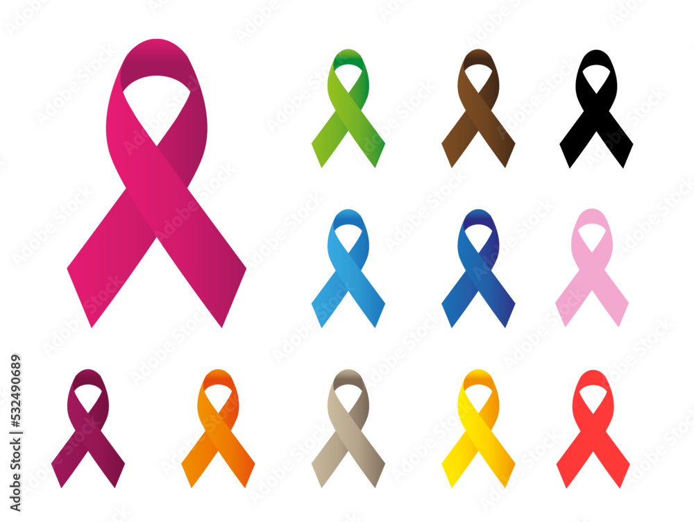Lazos que simbolizan diferentes causas y luchas contra enfermedades ...