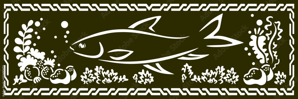 Set template for laser cutting and Plotter. Fish and aquarium for ...