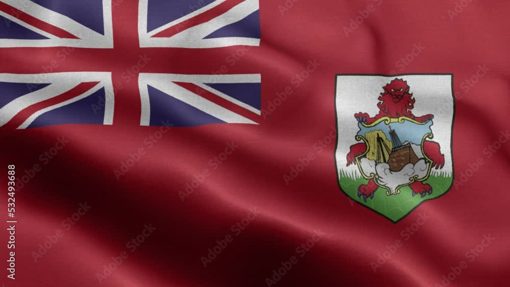 Flag Of Bermuda - Bermuda Flag High Detail - National flag Bermuda wave ...