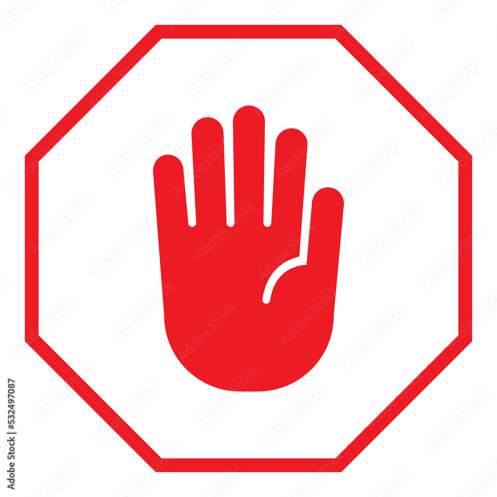Stop sign icon transparent background Stock Illustration | Adobe Stock