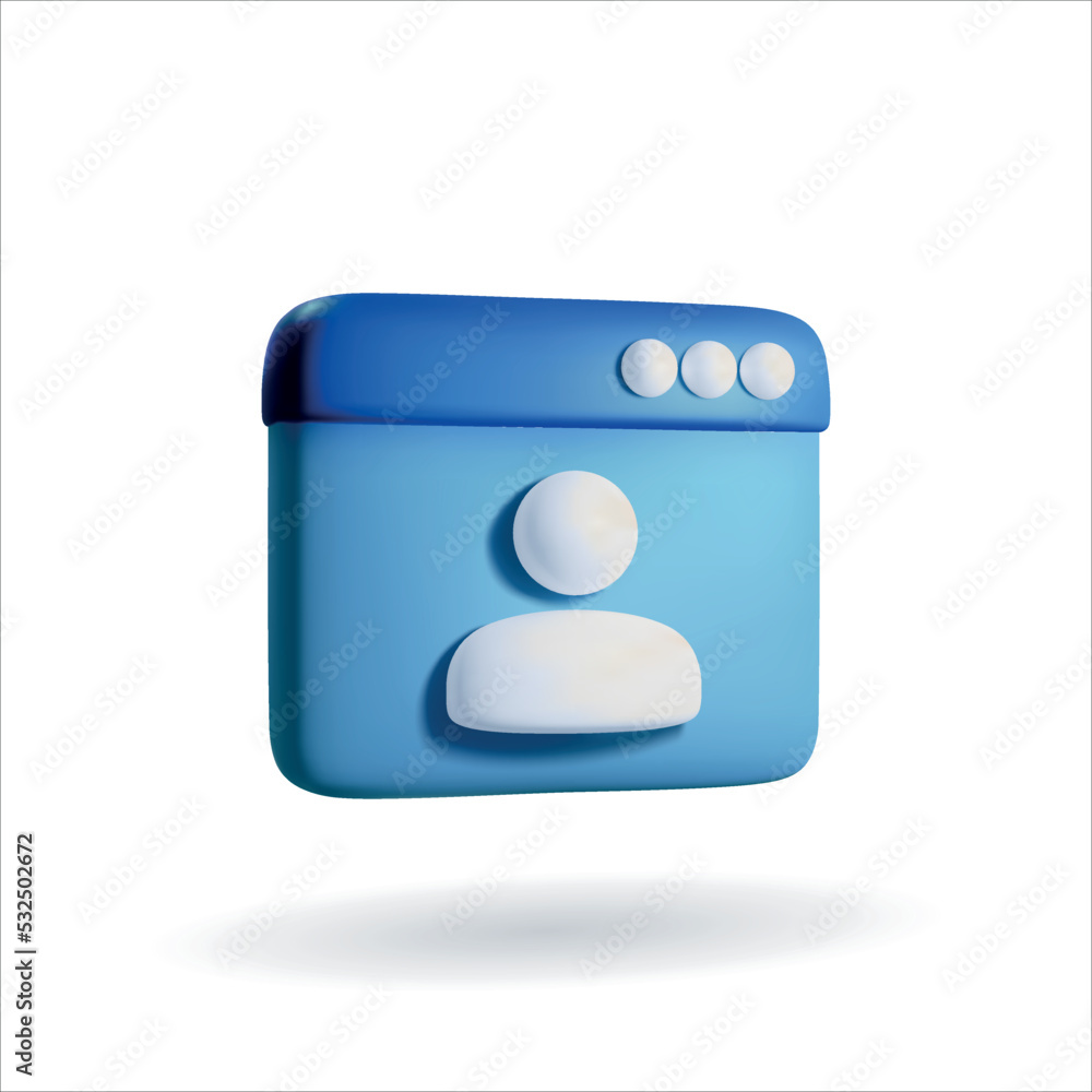 3d vector icons illustration set. Profile user account sign Human ...