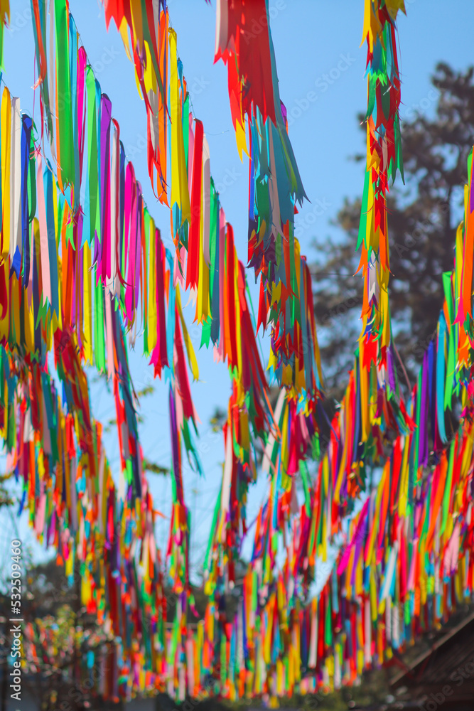 multi colored ribbon backdrops are hung to represent lgbtq community to ...