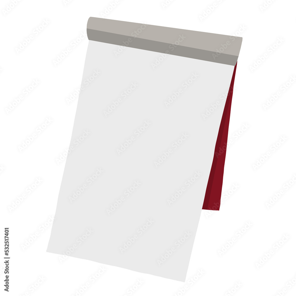 blank notebook paper in cute cartoon hand drawn style isolated on ...