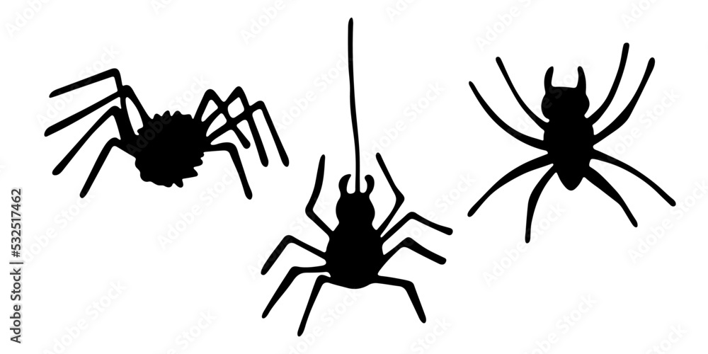 Simple hand drawn spider clipart. Halloween doodle for print, web ...