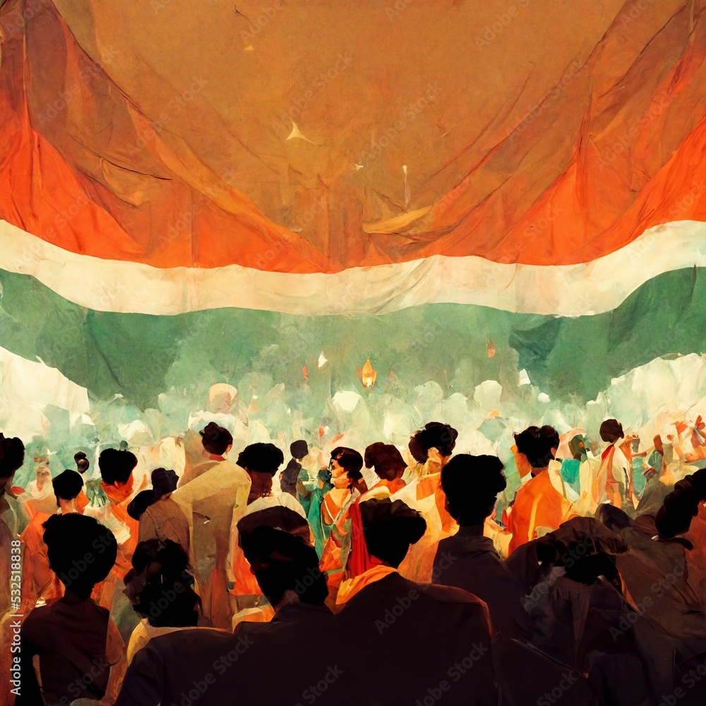 India independence day concept art. Painting, colorful, bright. Indian ...