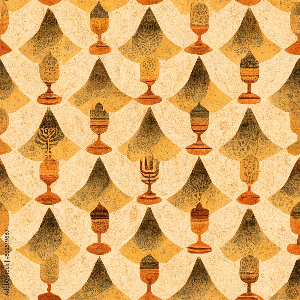 Judaism inspired concept art. Menorah and Jewish religious painting ...
