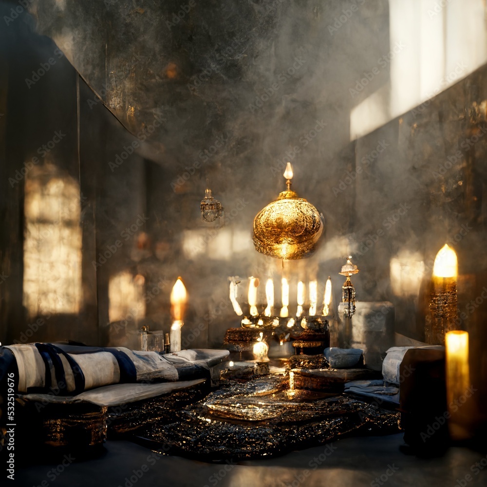 Judaism inspired concept art. Jewish religious painting style. Abstract ...