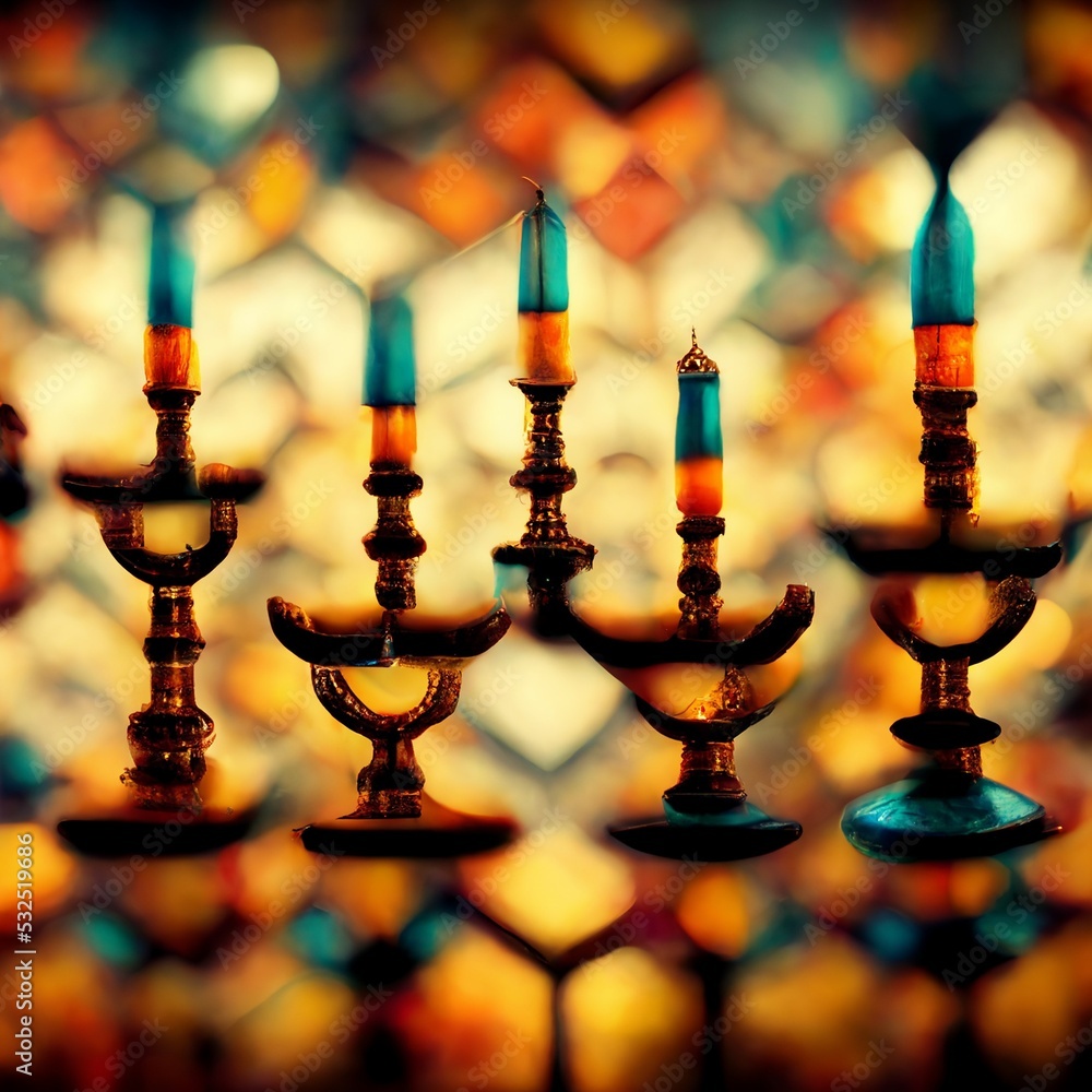 Judaism inspired concept art. Jewish religious painting style. Abstract ...