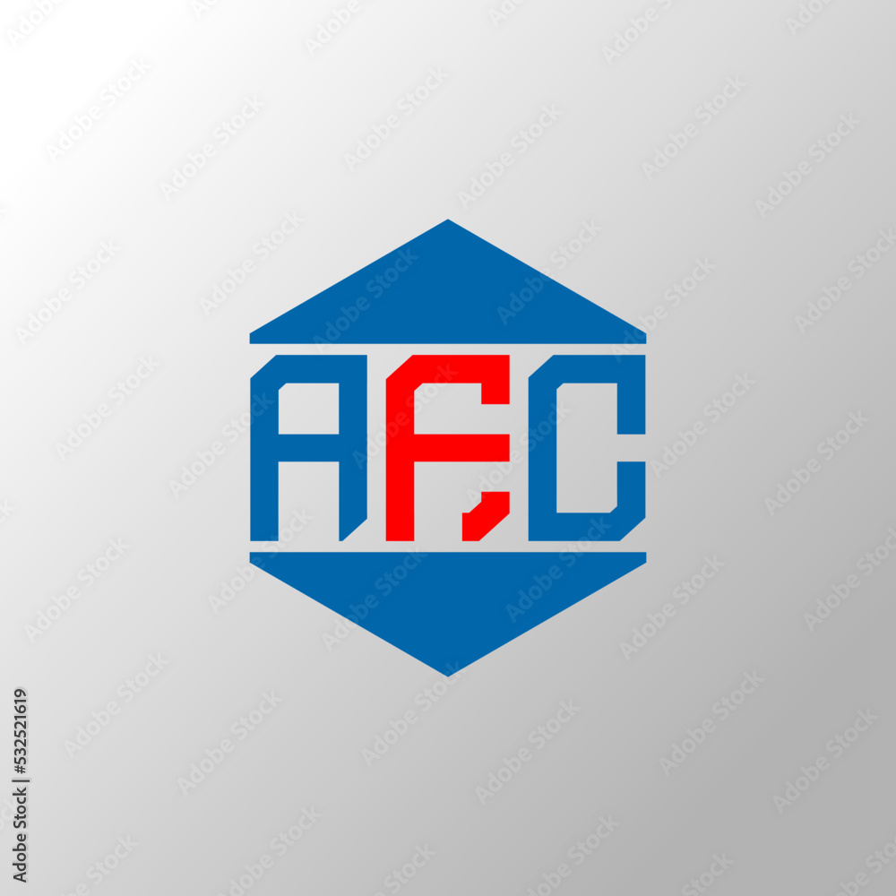 AFC hexagon vector logo template on white background. AFC polygon logo ...