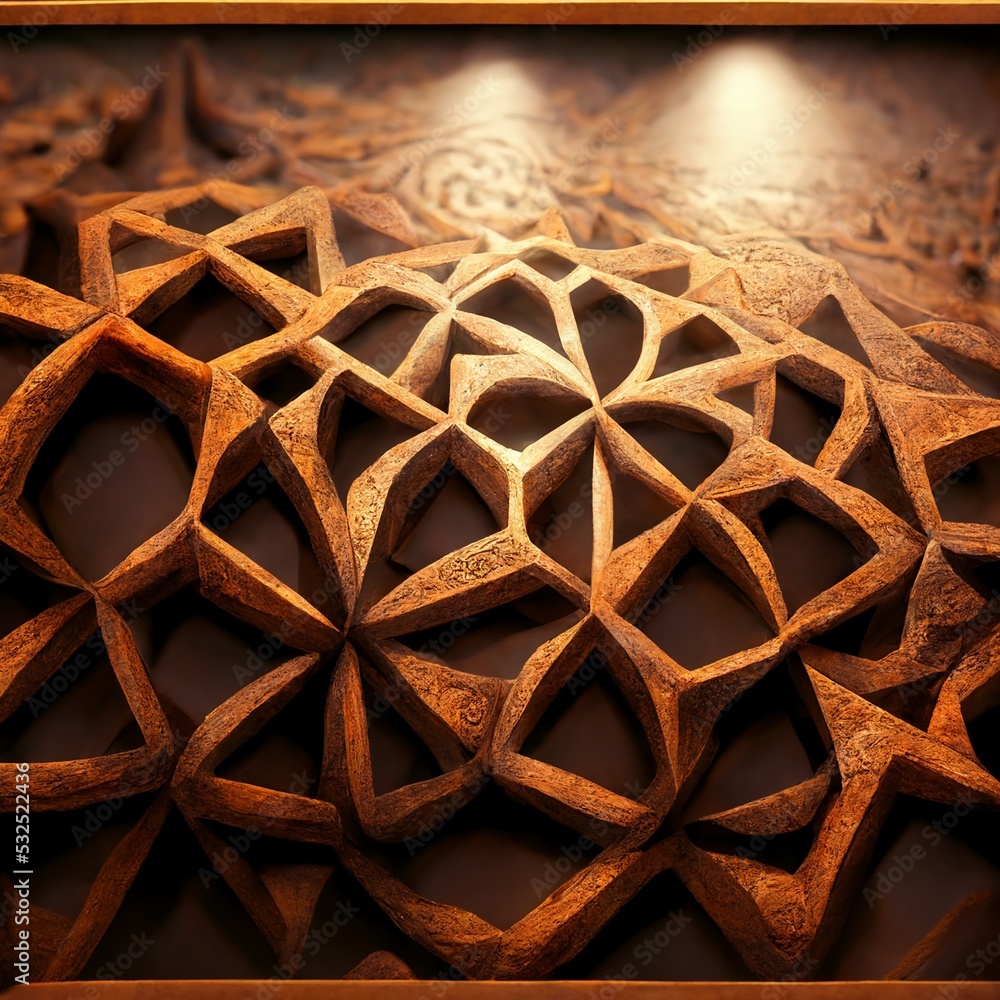 Islam inspired concept art. Muslim religious arabic painting. Mosque ...