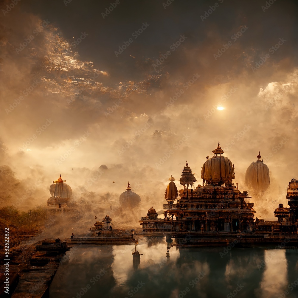 Buddhism inspired concept art. Buddhist religious painting. Buddha ...