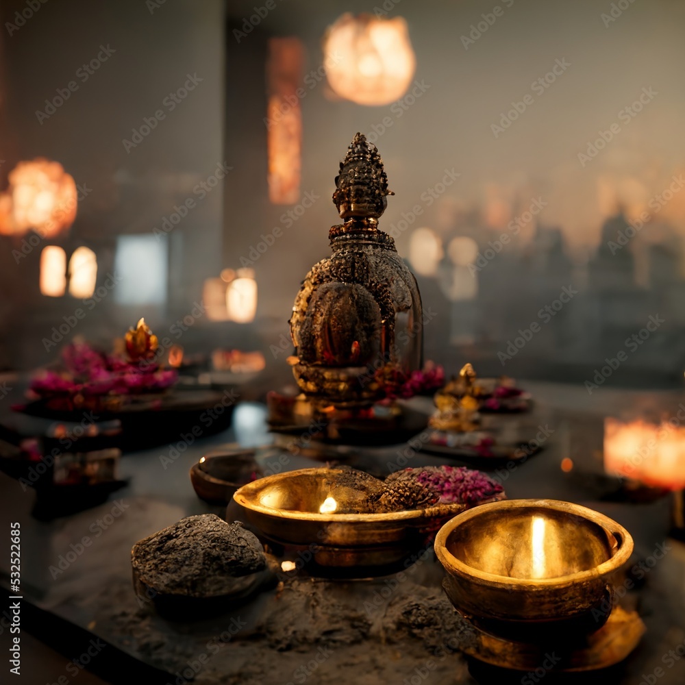 Buddhism inspired concept art. Buddhist religious painting. Buddha ...
