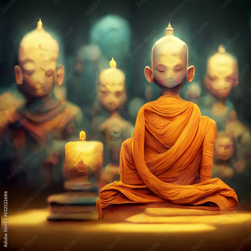 Buddhism inspired concept art. Buddhist religious painting. Buddha ...
