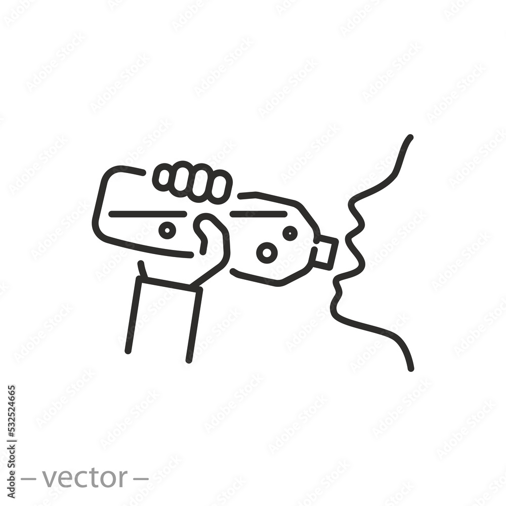 hydrate icon, water stay, drink liquid, healthy lifestyle, thin line ...